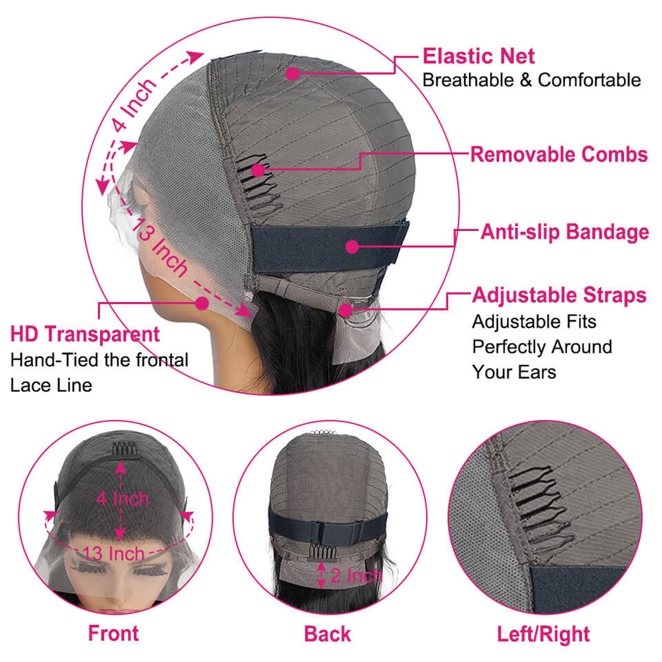 Ombre Highlight Wavy Lace Wigs Human Hair HD Glueless Wig Natural ...