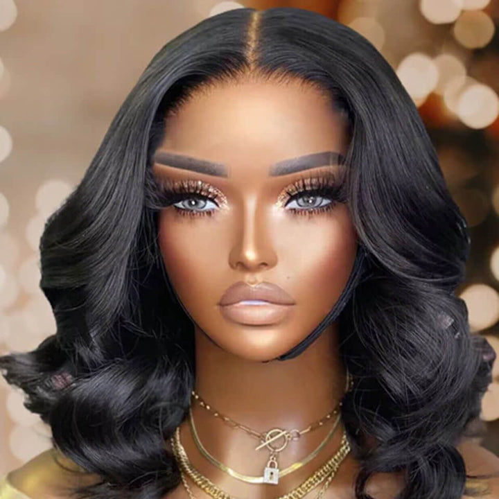 Wear Go Glueless Body Wave Bob Wig Pre Cut Human Hair HD Lace Closure ...