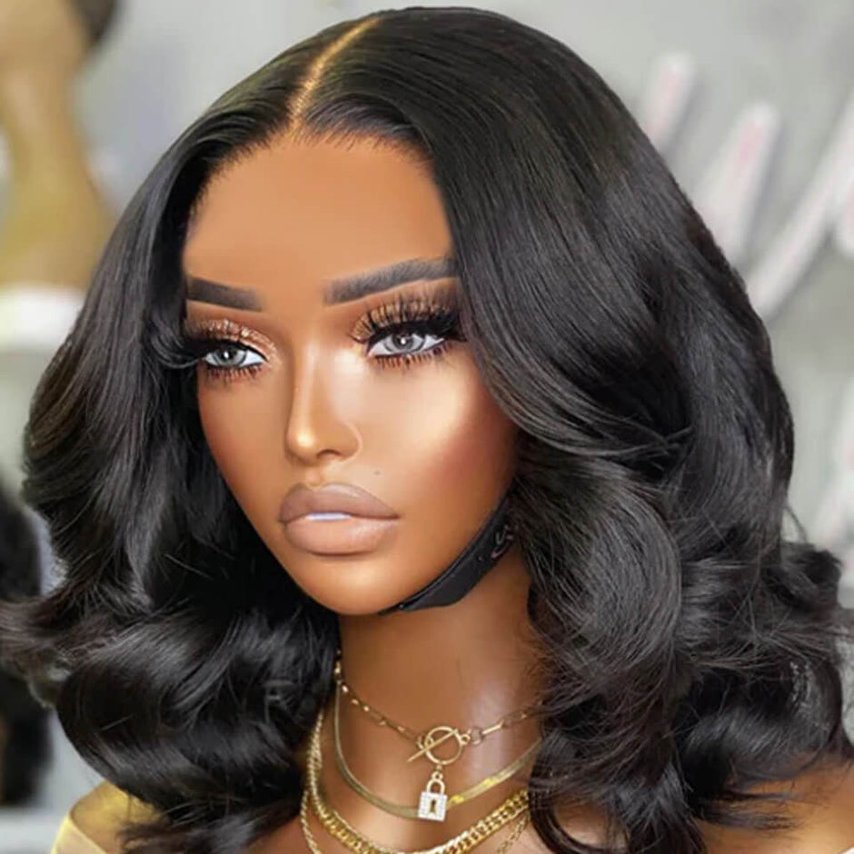 Wear Go Glueless Body Wave Bob Wig Pre Cut Human Hair HD Lace Closure ...