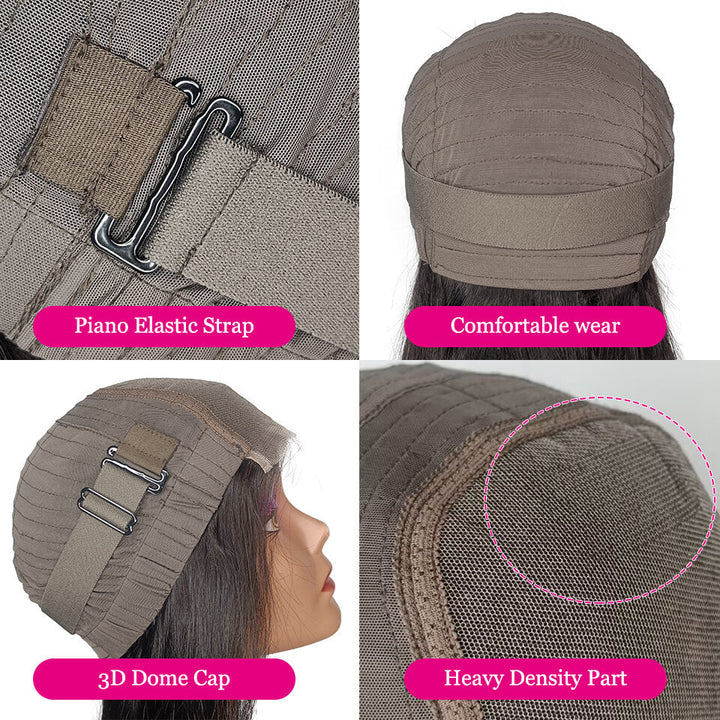 Wear And Go 5x5 Lace Closure wig Glueless HD Straight Bob wig Pre Cut ...